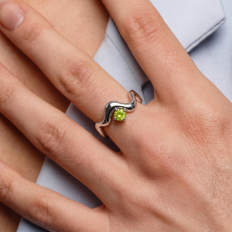 Wave-Twisted Peridot Ring – Crytale Jewelry